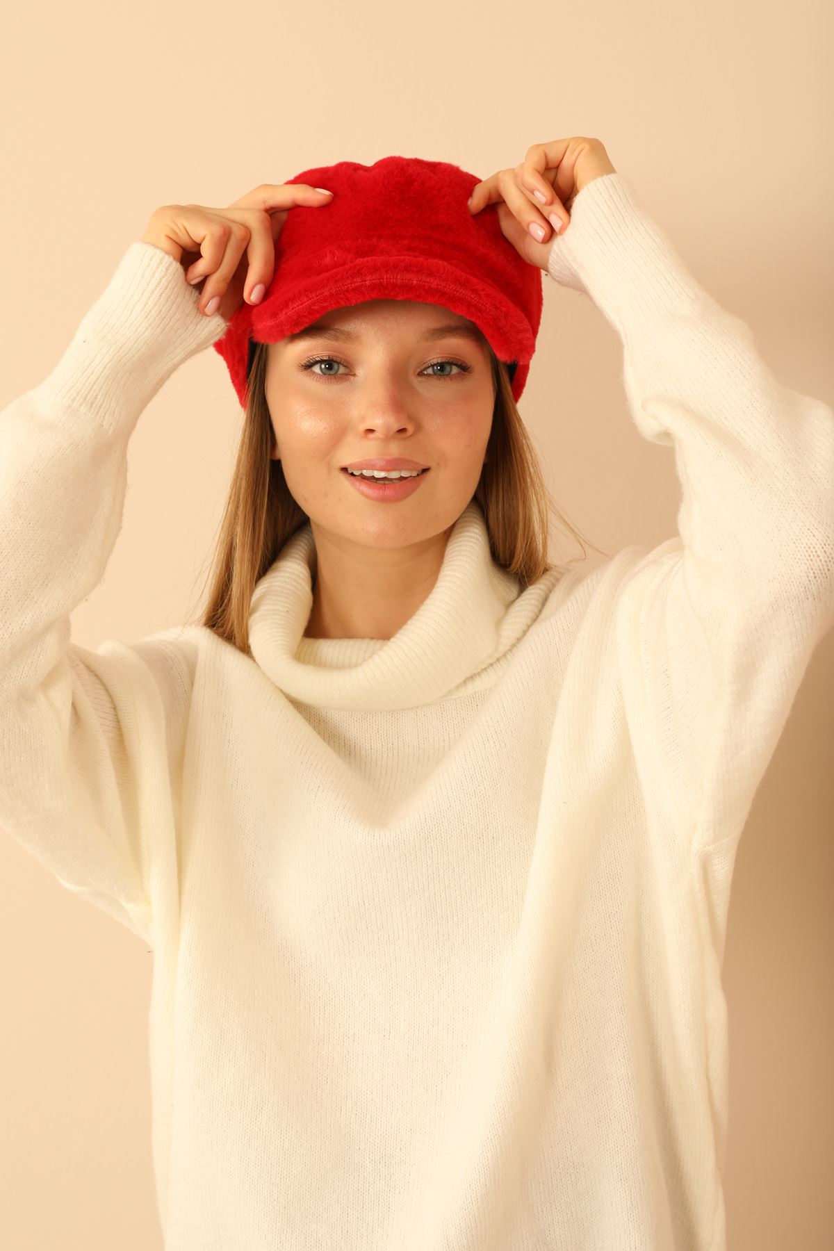 Plush Women's Cap-Grey