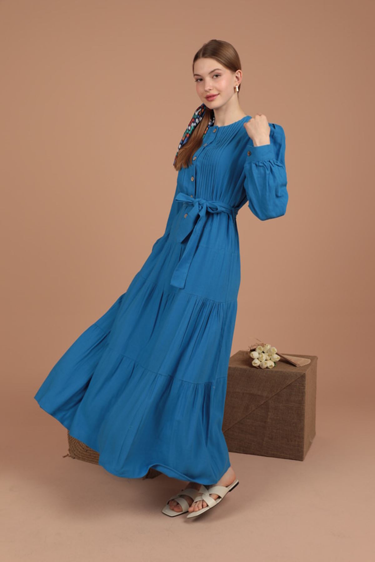 Linen Fabric Women DressRoyal-Kaktüs Moda