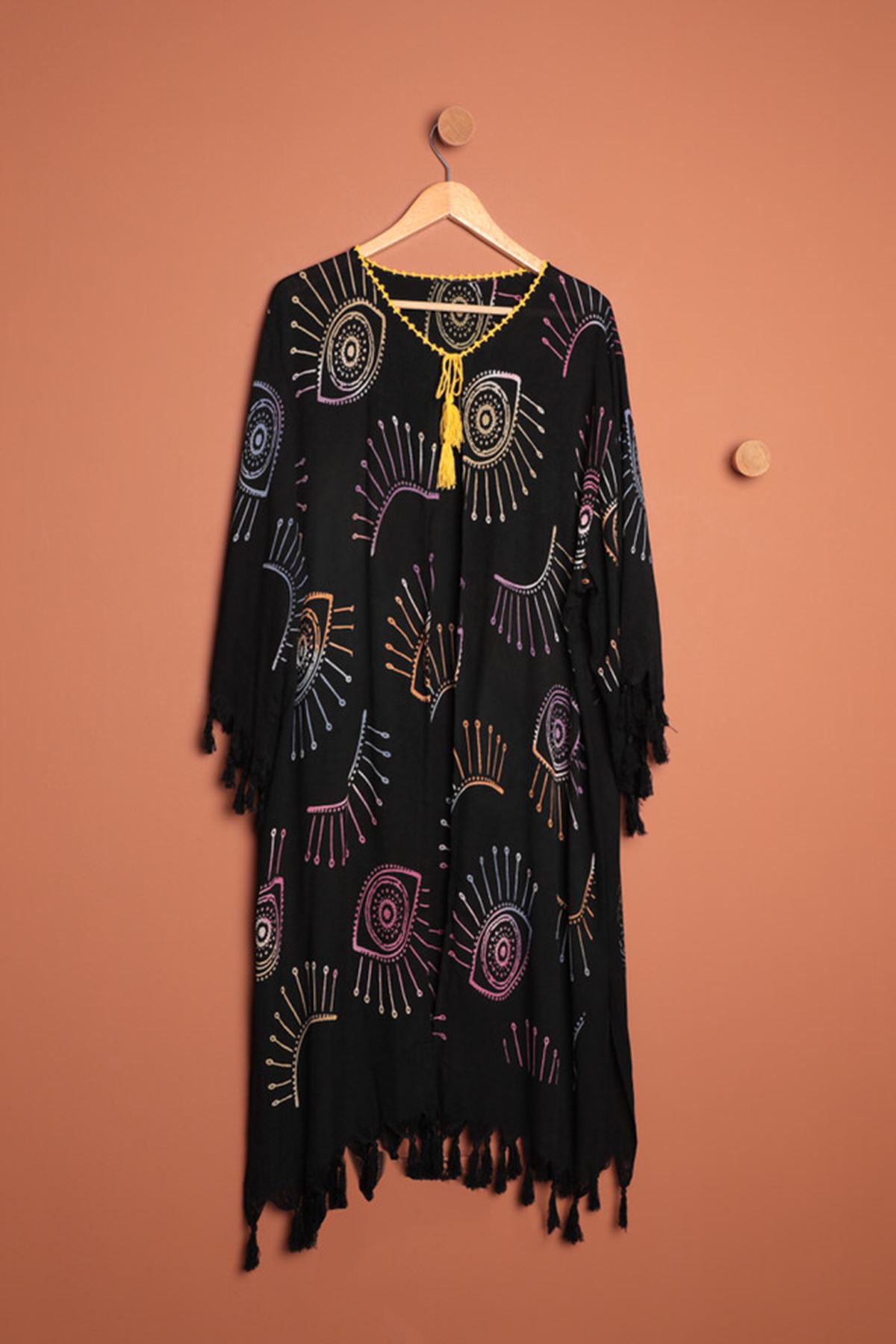 Linen Fabric Women's Pareo-Black