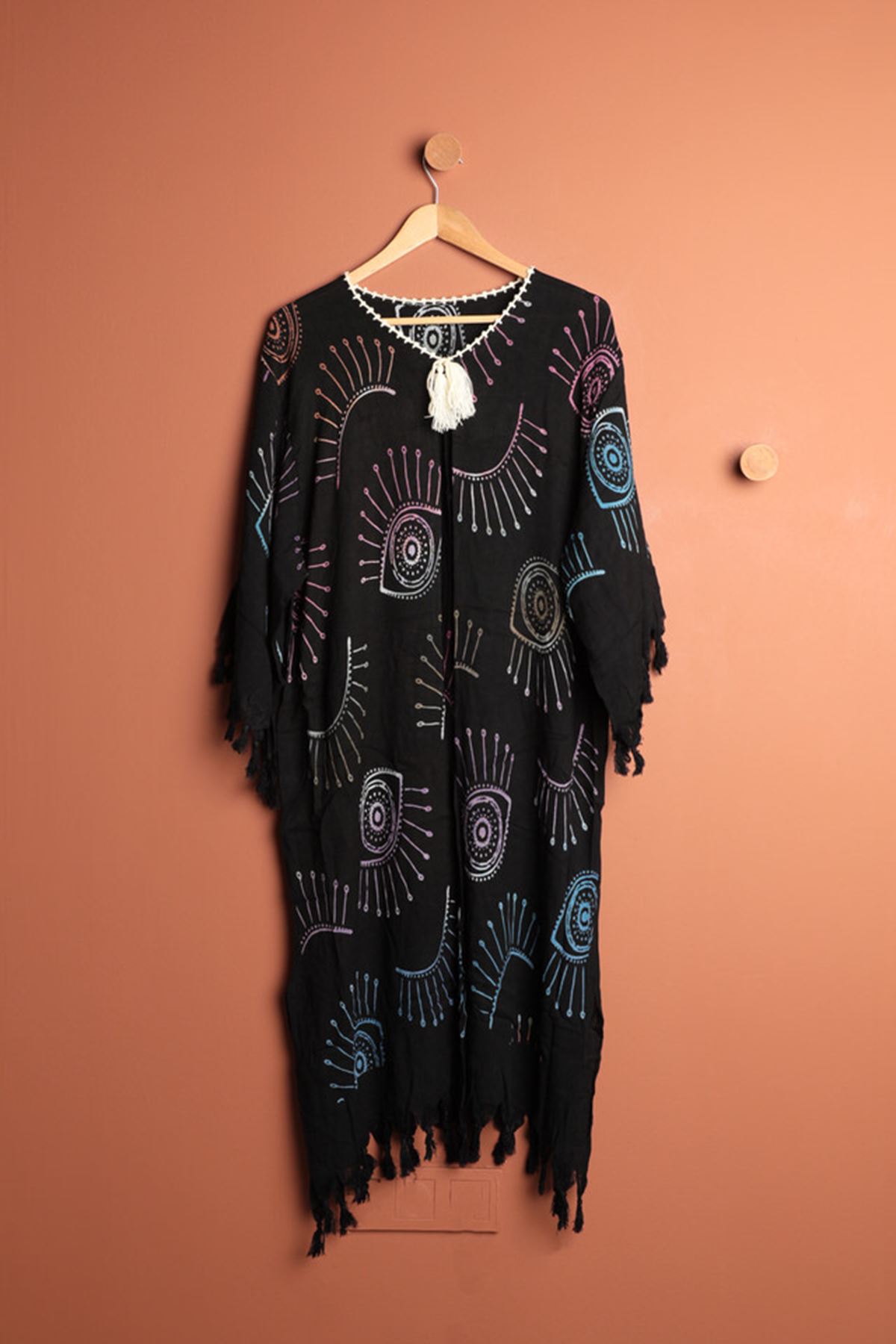 Linen Fabric Women's Pareo-Black