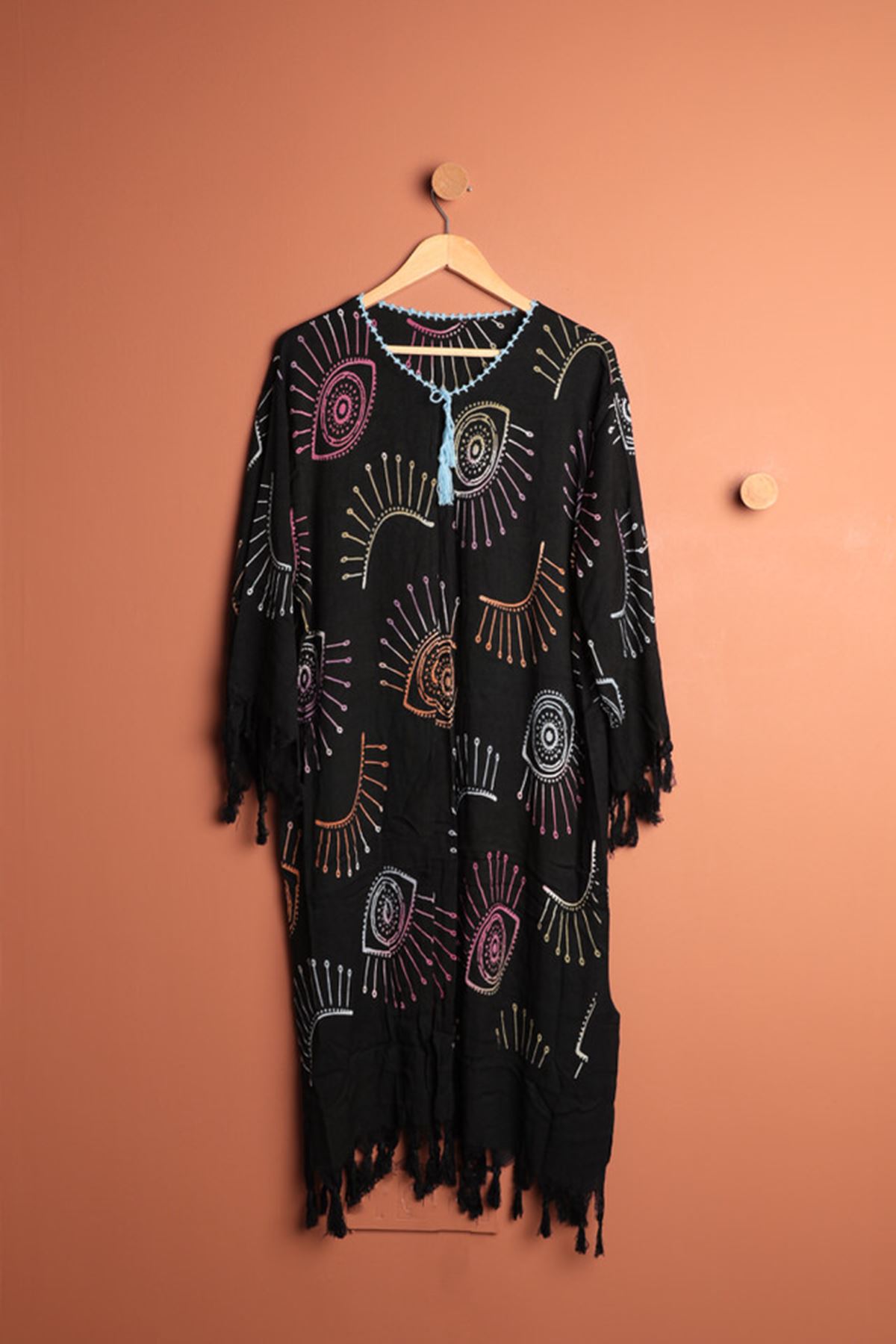 Linen Fabric Women's Pareo-Black