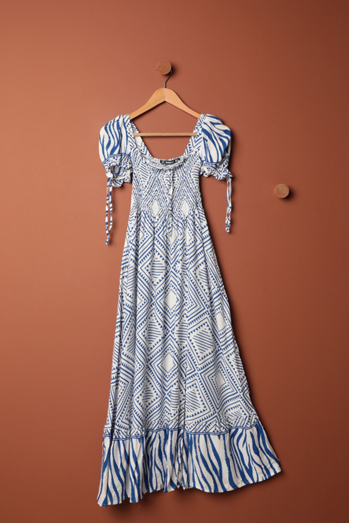 Viscose Fabric Geometric Pattern Women's Dress-Saks
