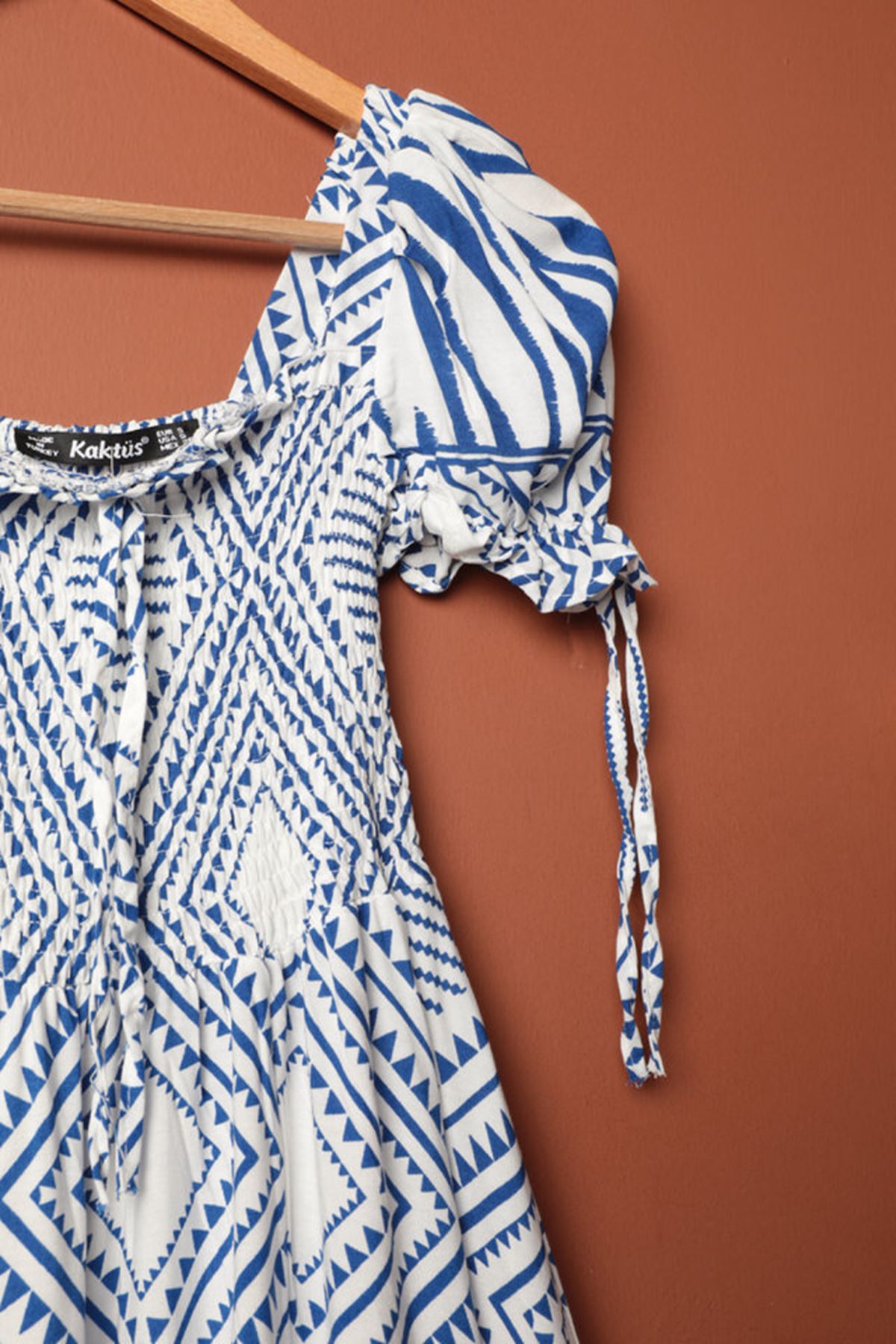 Viscose Fabric Geometric Pattern Women's Dress-Saks