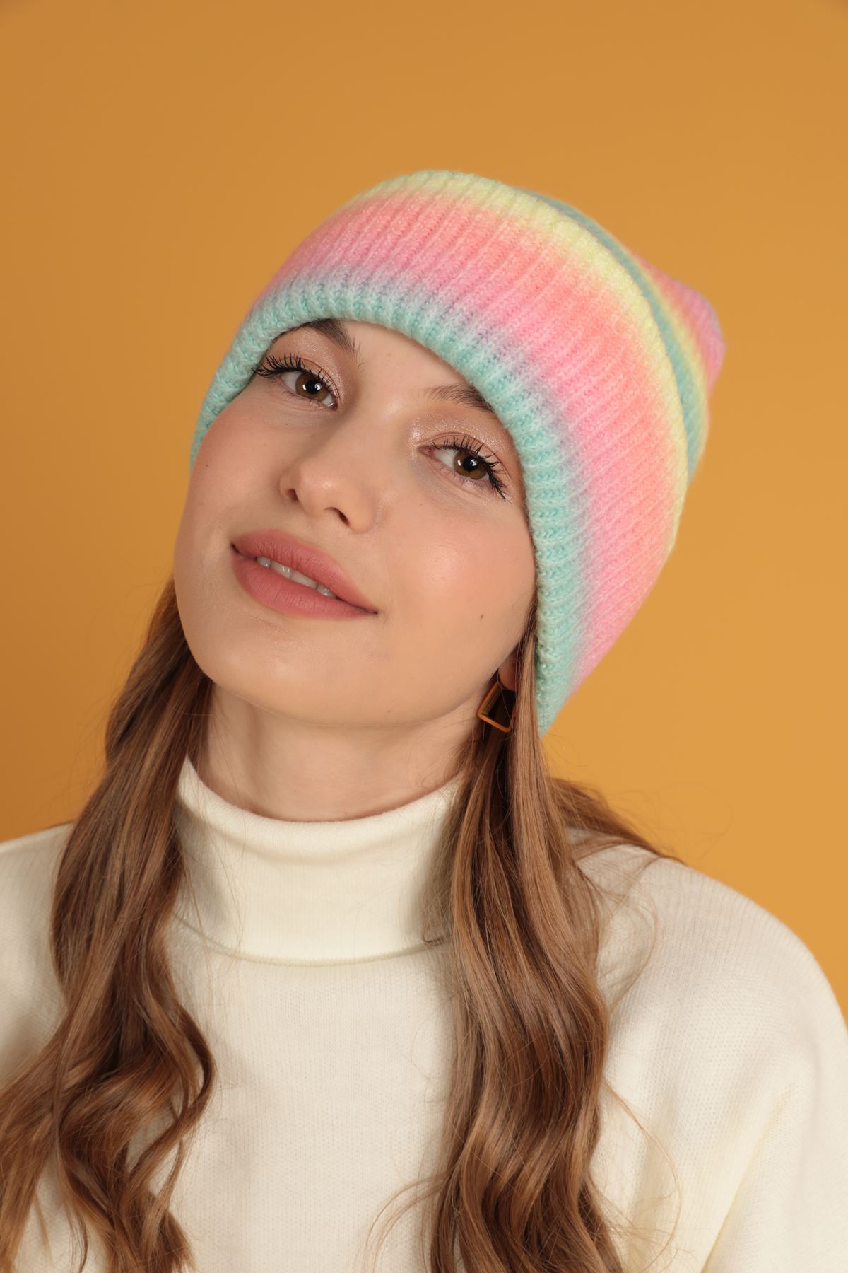 Women's Pink Beanie with Polar Fleece Inside